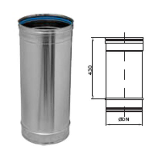 TUBO inox-304 S/PARED Ø 125-500mm DINAK - Bricofacil