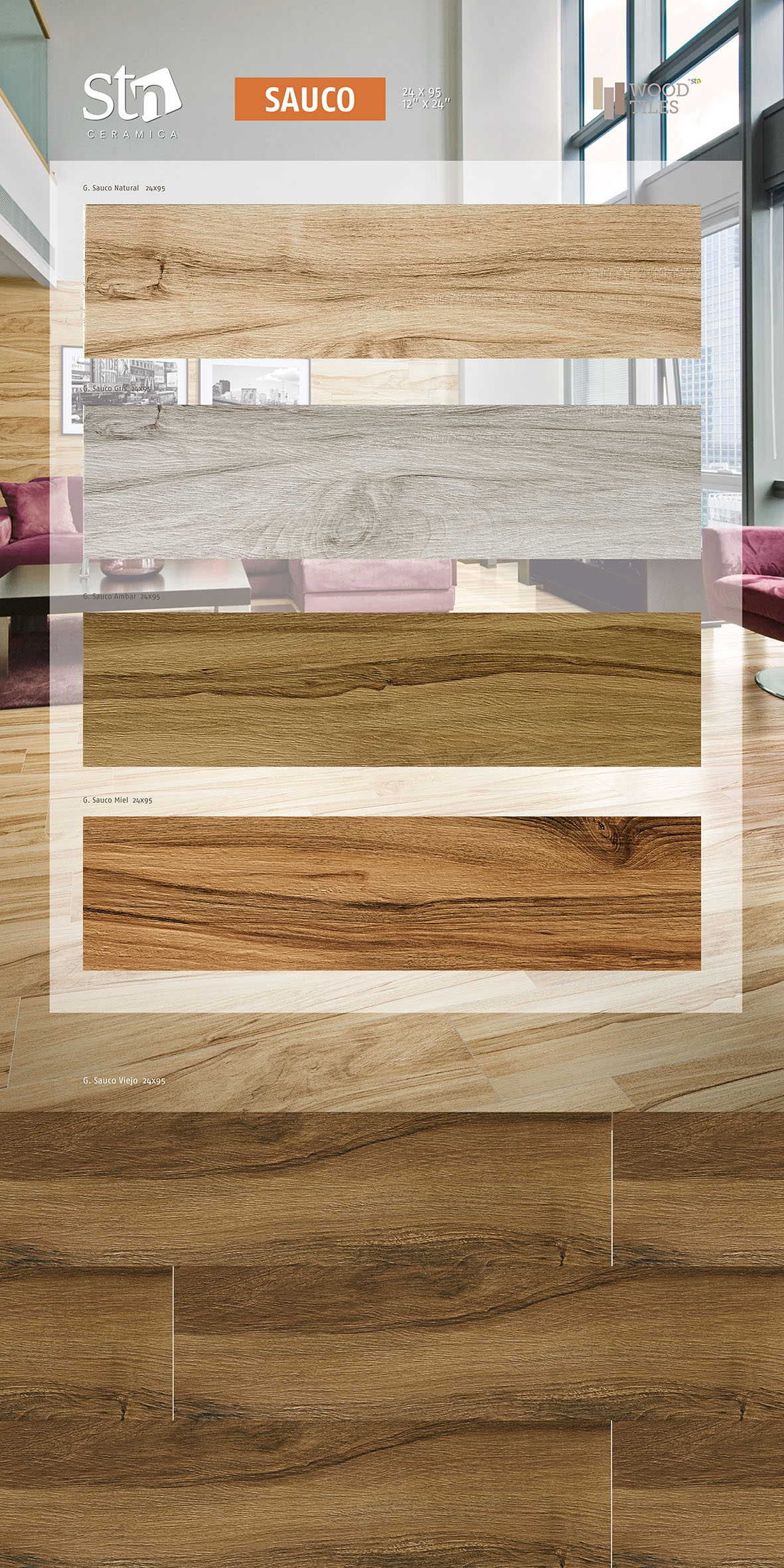 PAVIMENTO P.R. 24x95 MADERA SAUCO MIEL STYLNUL - Bricofacil